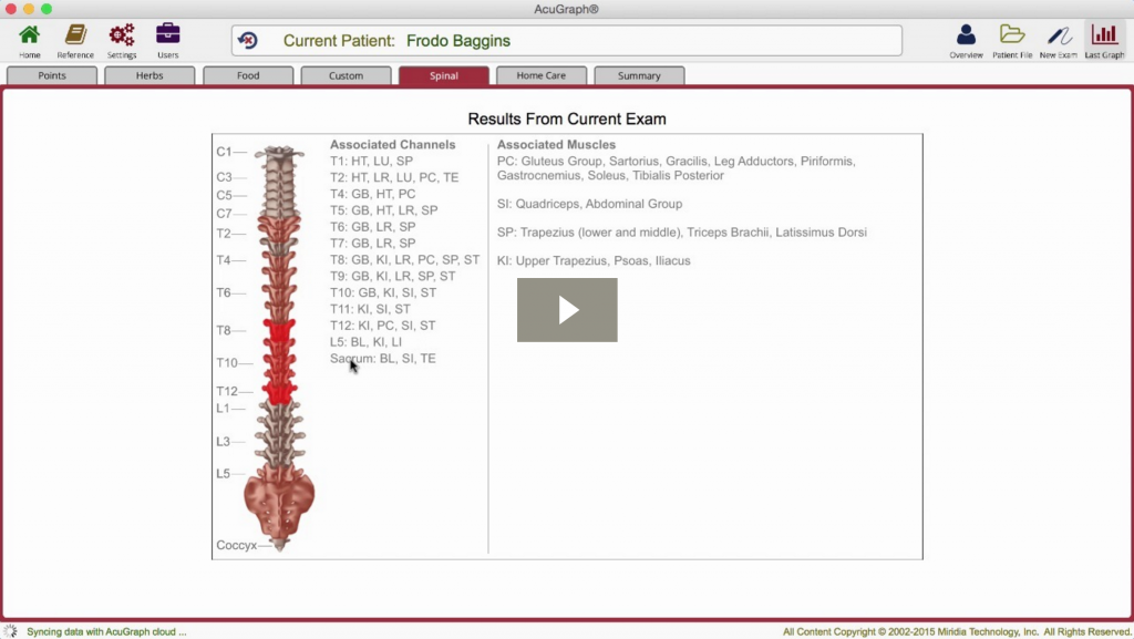 AcuGraph 5 Video Training: Treatment Plan - Spinal